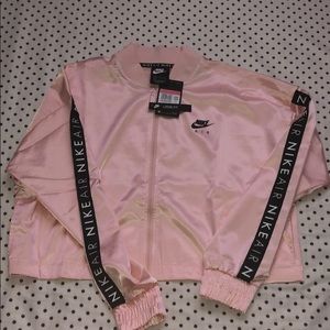 Nike | Jackets & Coats | Nike Sportswear Air Pink Track Satin Jacket ...